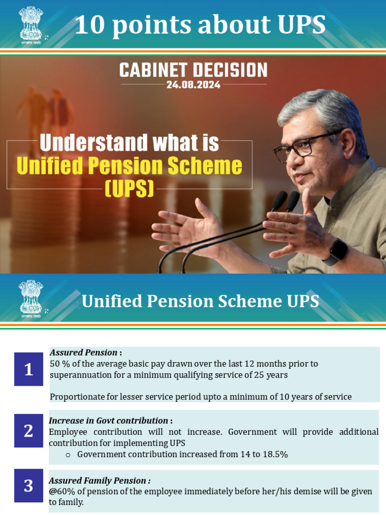 Unified Pension Scheme For Govt. Employees | PDF