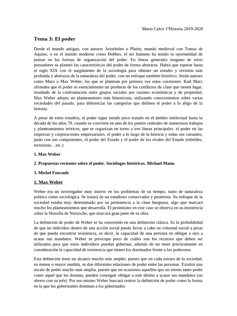 Tema 3 El poder | PDF