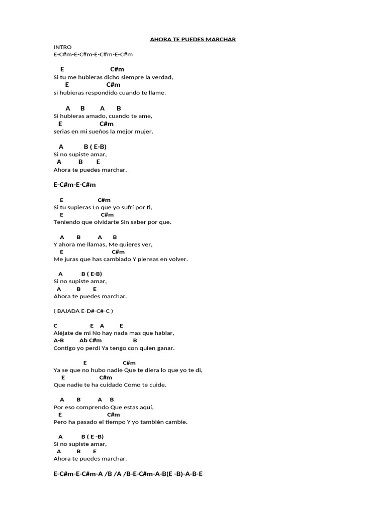 Ahora Te Puedes Marchar | PDF