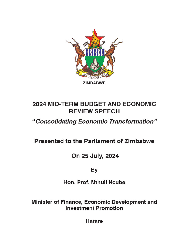 Mid Year Budget Speech Final 2024 | PDF | Taxes | Business