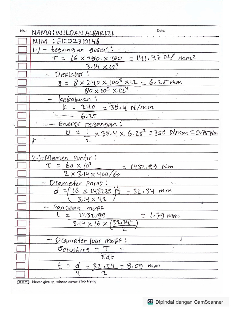Remidi - KSP.elemen Mesin1 | PDF