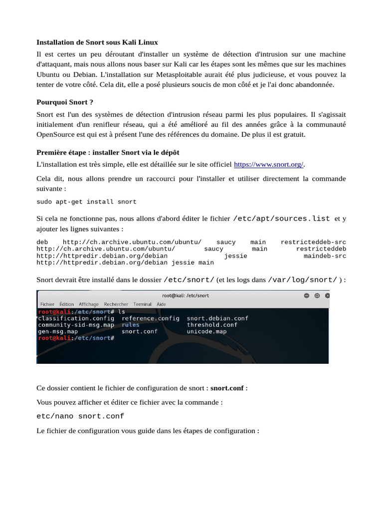 #33 - Installer Et Utiliser Le Système de Détéction D'intrusion Réseau Snort | PDF