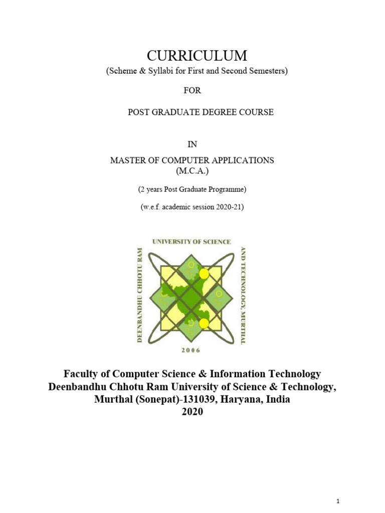 MCA Syllabus | PDF | Relational Model | Computer Network