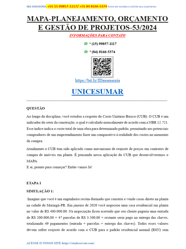 Mapa-Planejamento, Orçamento e Gestão de Projetos-53-2024 | PDF