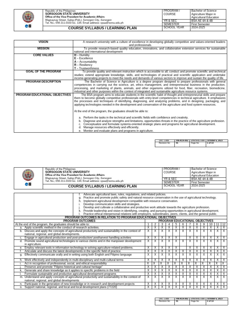 Syllabus in Prof Educ 13 | PDF