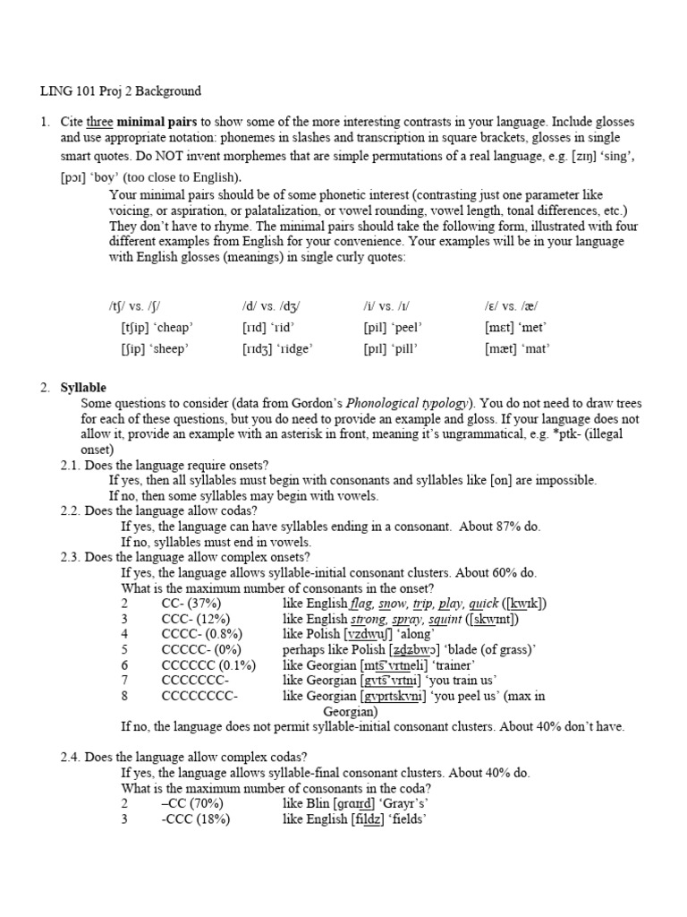 LING 101 Proj 2 Background | PDF