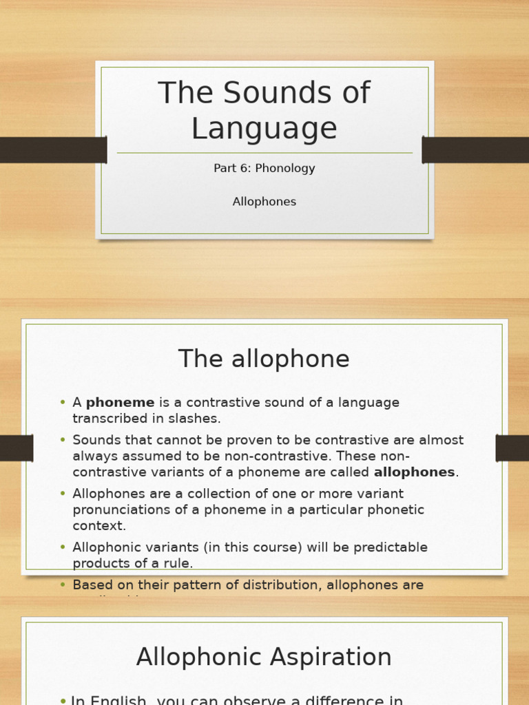CH 1 Phonology Allophones | PDF