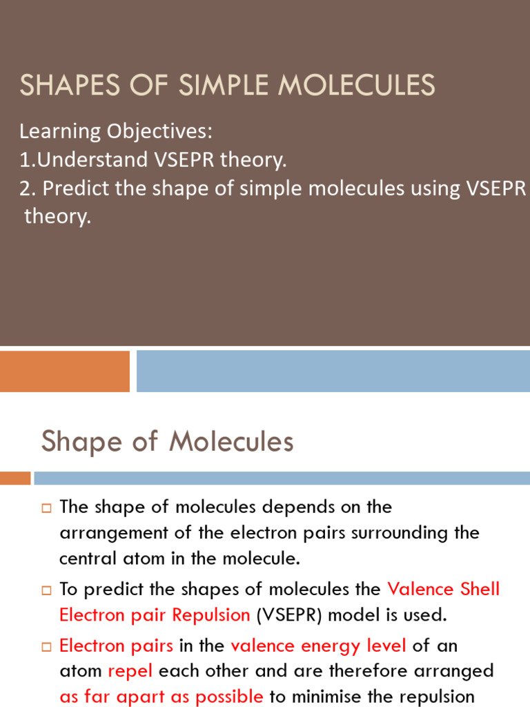 CH 12.1 Shapes of Molecules | PDF | Chemical Bond | Technology ...
