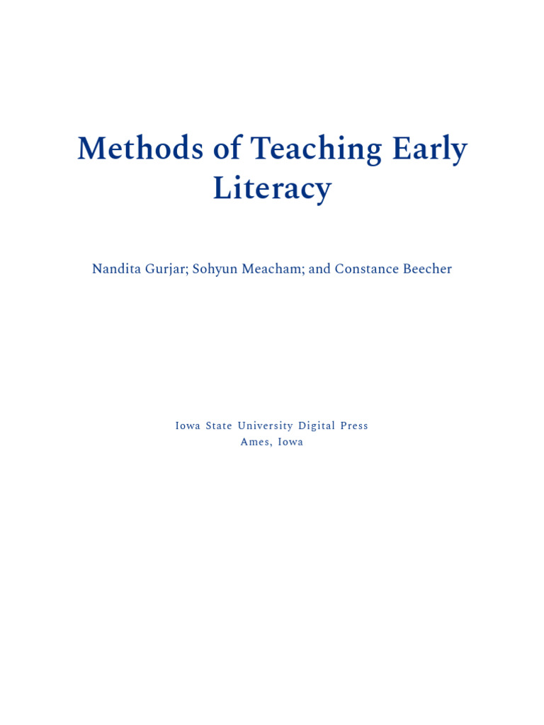 Methods of Teaching Early Literacy 1689709064 | PDF