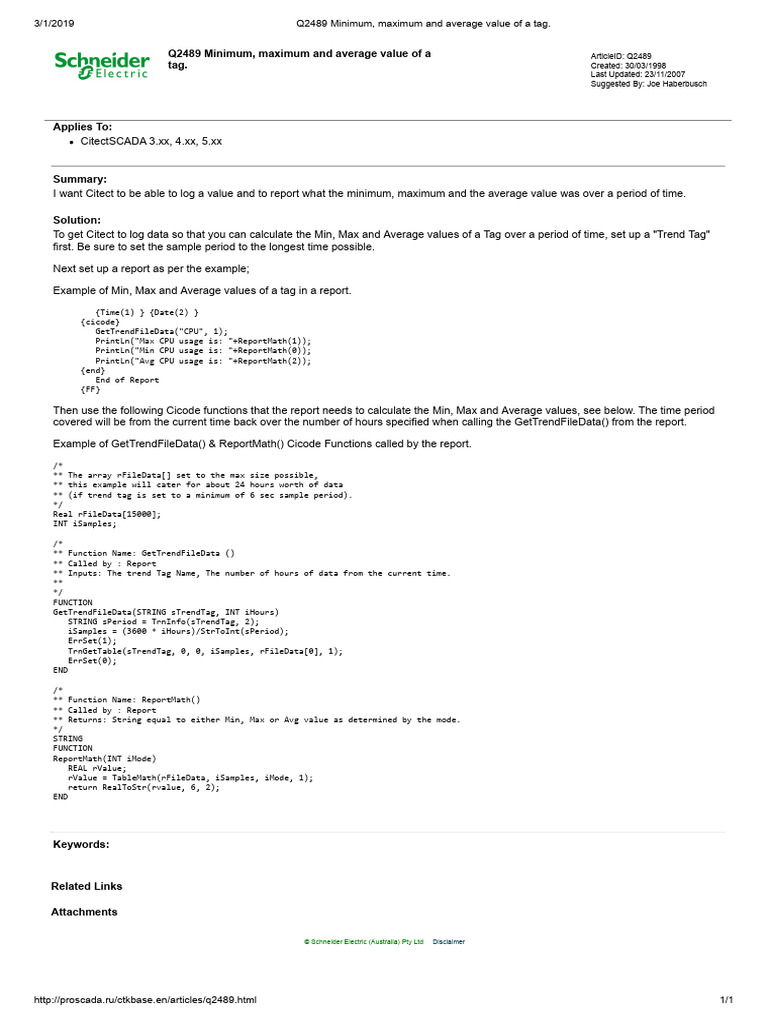 Q2489 Minimum, Maximum and Average Value of A Tag | PDF