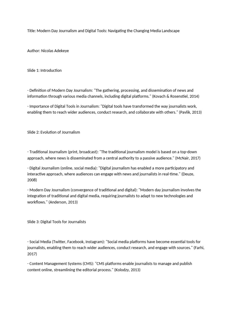 Journalism and Digital Tools | PDF | Journalism | Social Science