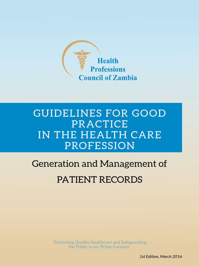 Guidelines For Good Practices in Healthcare Gen&mgt Rcds | PDF