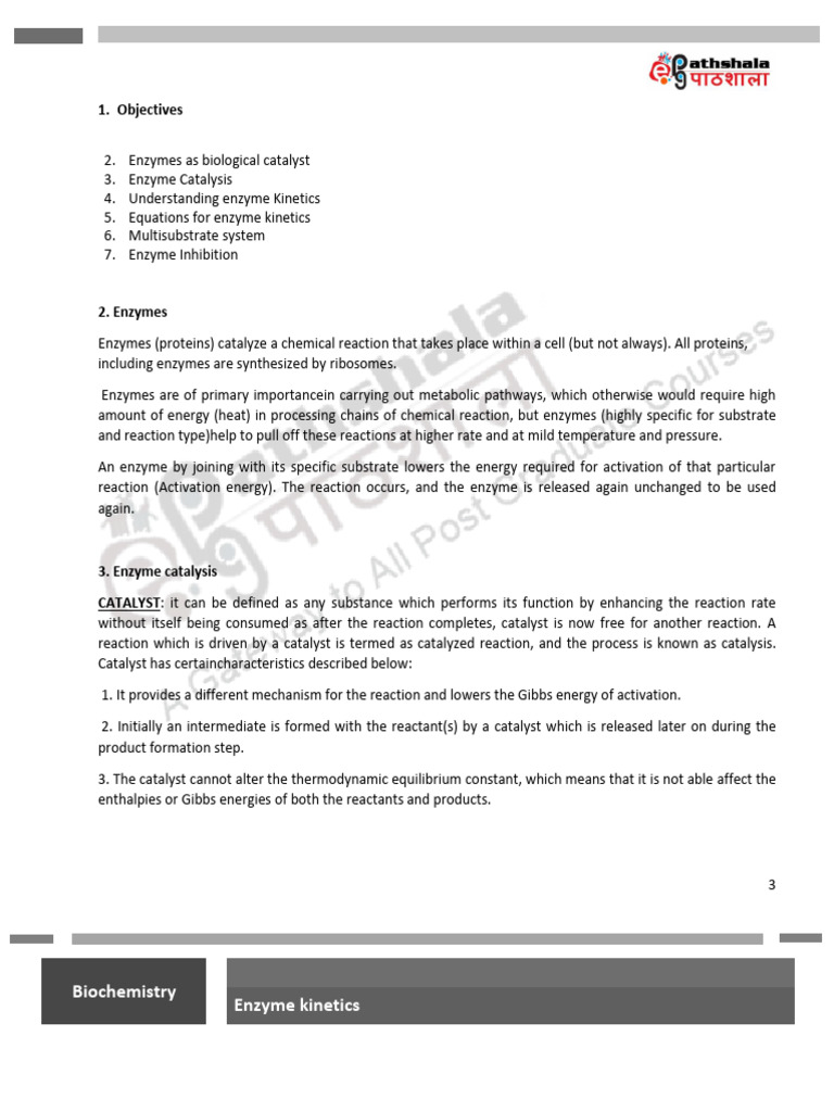 Enzyme Kinetics Pdf