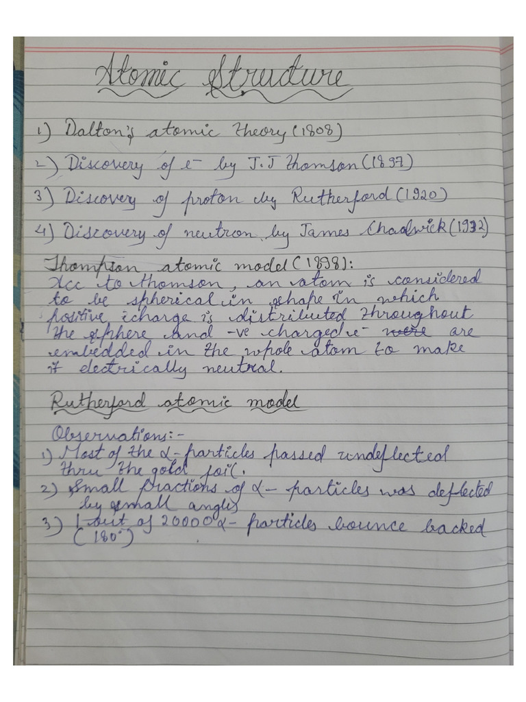 Atomic Structure Pdf