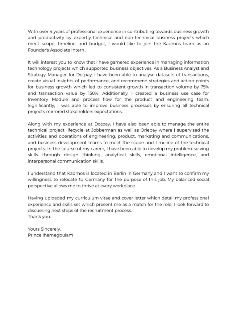 Cover Letter - Prince | PDF