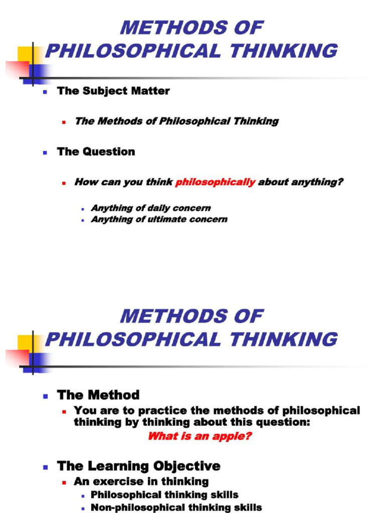 Methods of Philosophical Thinking | PDF