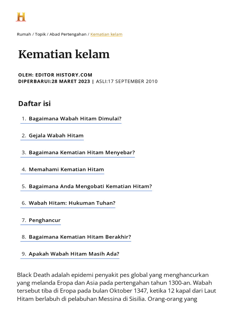 Black Death - Causes, Symptoms & Impact _ HISTORY | PDF