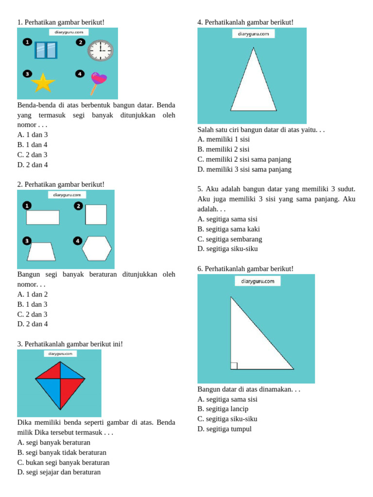 cetak Nana mtk kls 4 bangun datar | PDF