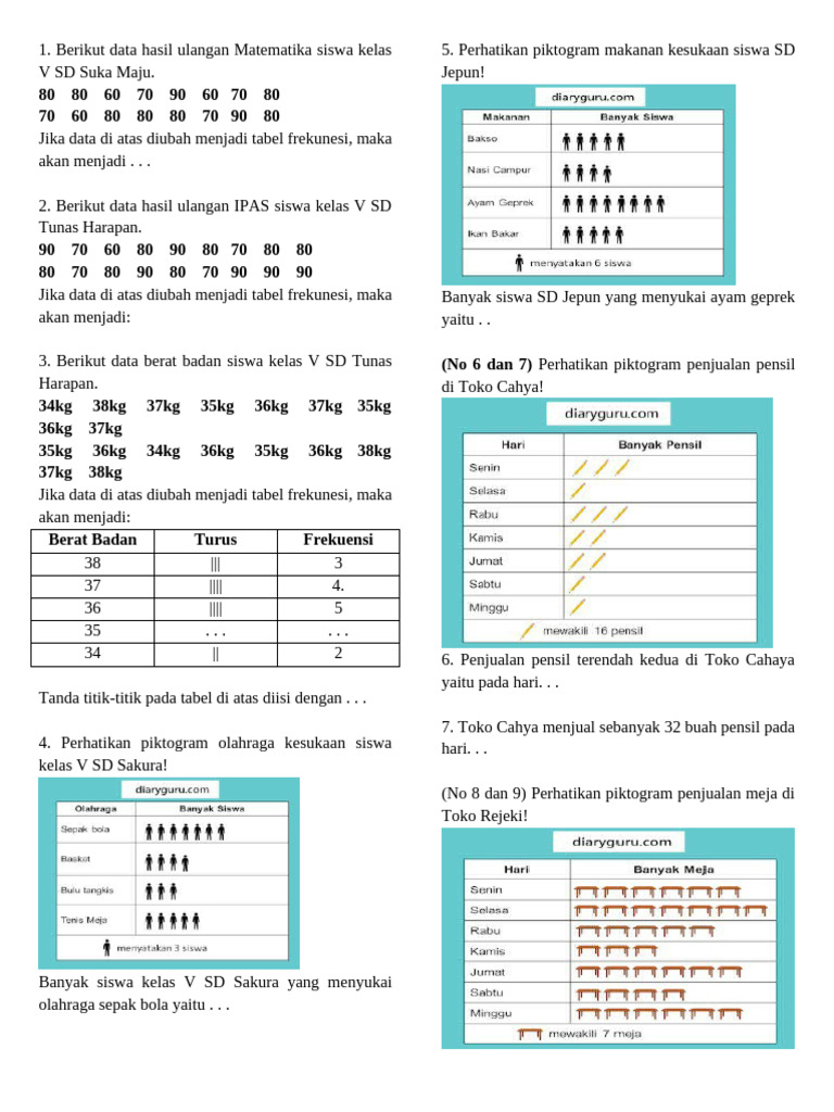 Cetak Nana MTK Kls 5 Data | PDF