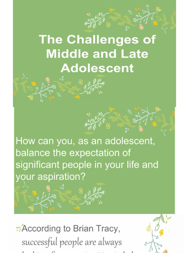 PerDev Lesson 5.1 Challenges in Middle and Late Adolescence | PDF