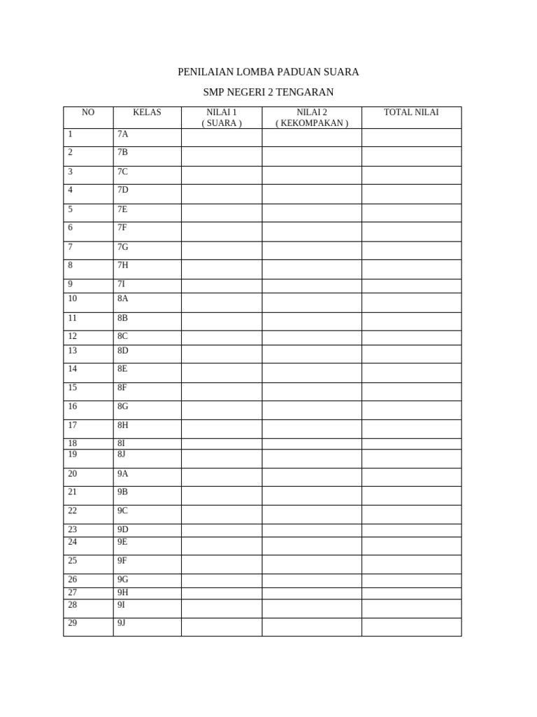 Penilaian Lomba Paduan Suara | PDF Penilaian Lomba Paduan Suara | PDF