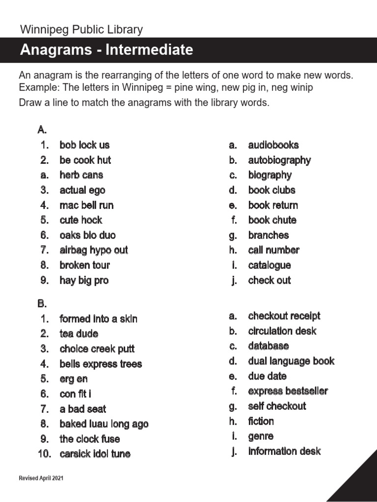 Anagram Intermediate | PDF