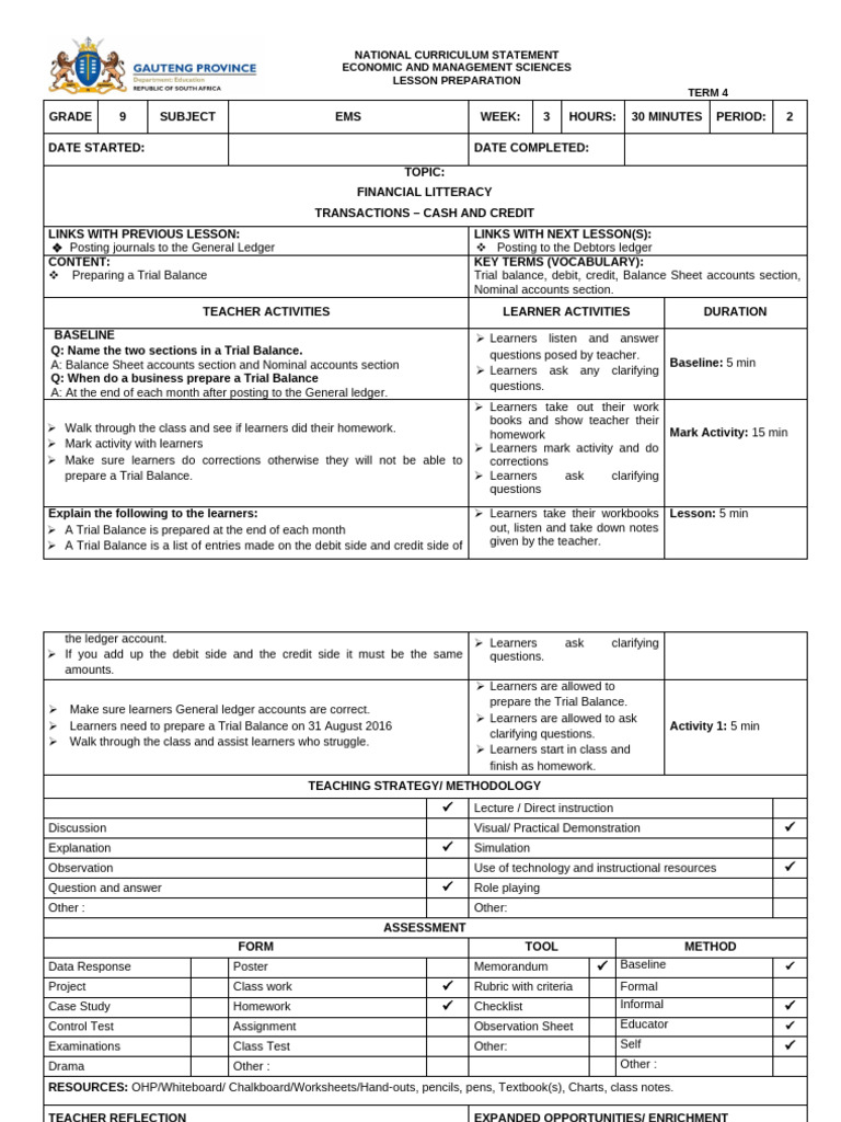 Week 3 Lesson Plan 2 | PDF