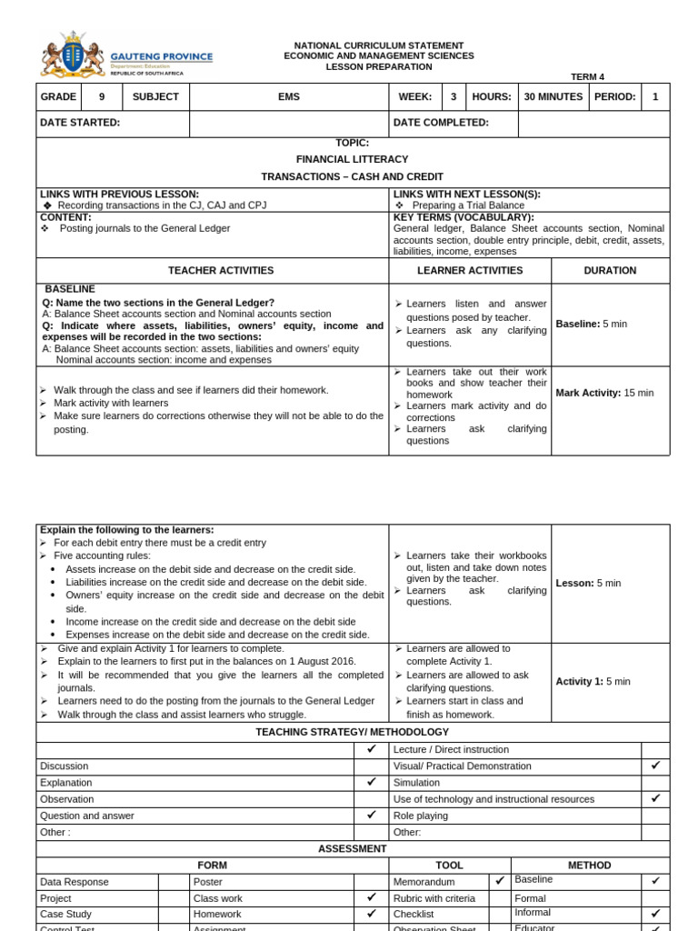 3. WEEK 3 LESSON PLAN 1 | PDF