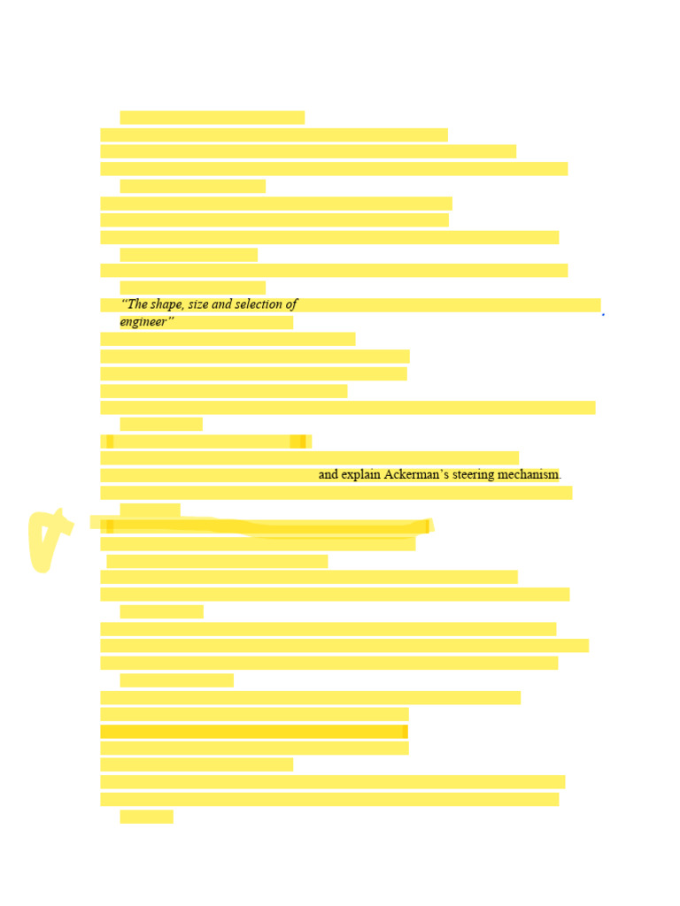 Automotive Chassis Sample Questions-Compressed | PDF | Steering ...