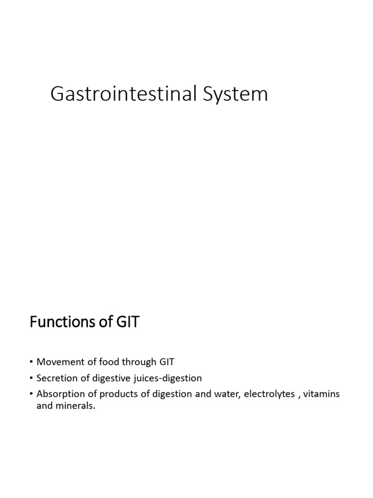 Introduction To Gastrointestinal Physiology | PDF | Gastrointestinal ...