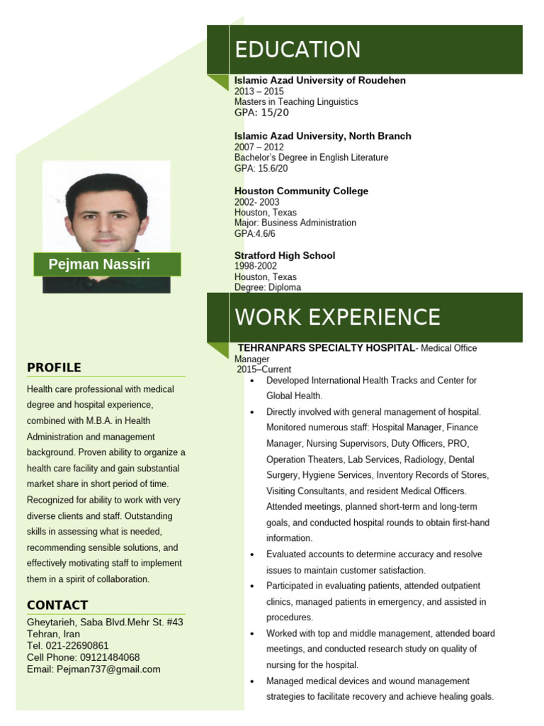 Pejman CV | PDF