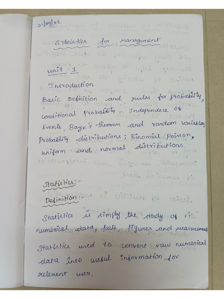 Statistics For Management - 1-1 | PDF