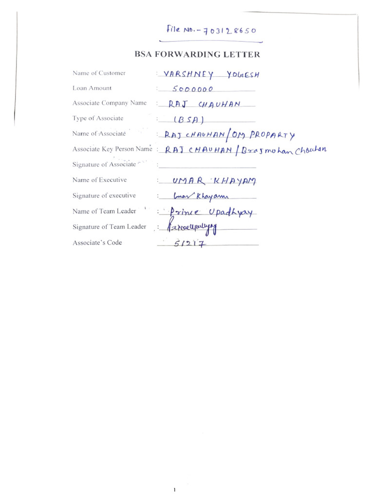 Bsa Forwarding Letter | PDF