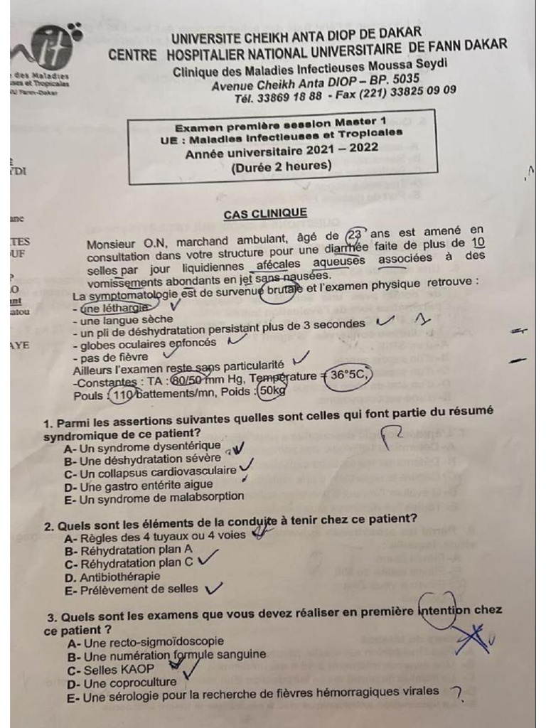 Examen M.infectieuses 2022 | PDF