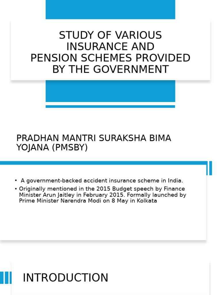 Study of Govt. Schemes | PDF | Pension | Social Science