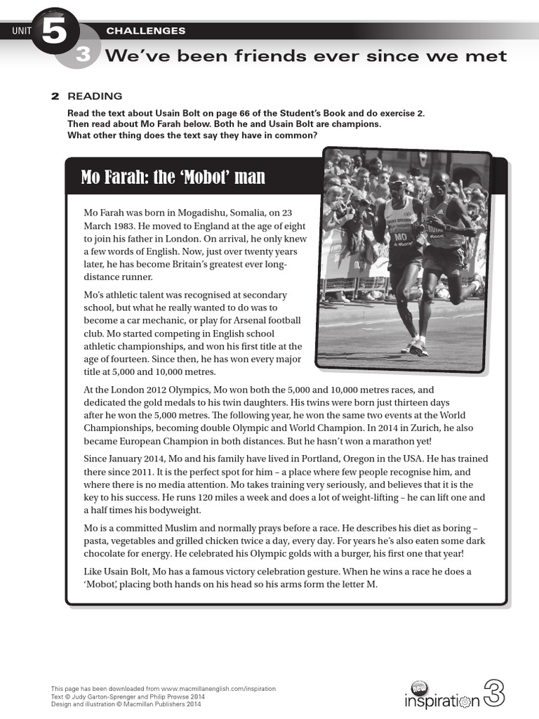 New Inspiration Students Book Reading Texts Level 3 Unit 5 | PDF