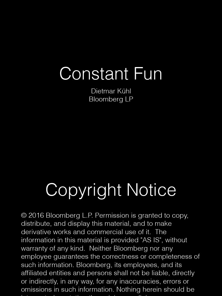 Constant Fun - Dietmar Kuehl - CppCon 2016 | PDF