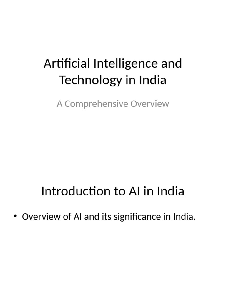 AI and Technology in India Presentation | PDF