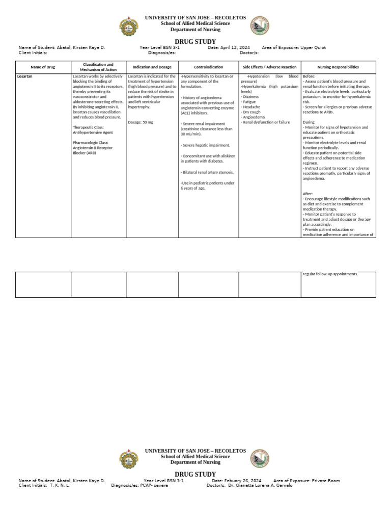 DRUG-STUDY-FORMAT (1) | PDF