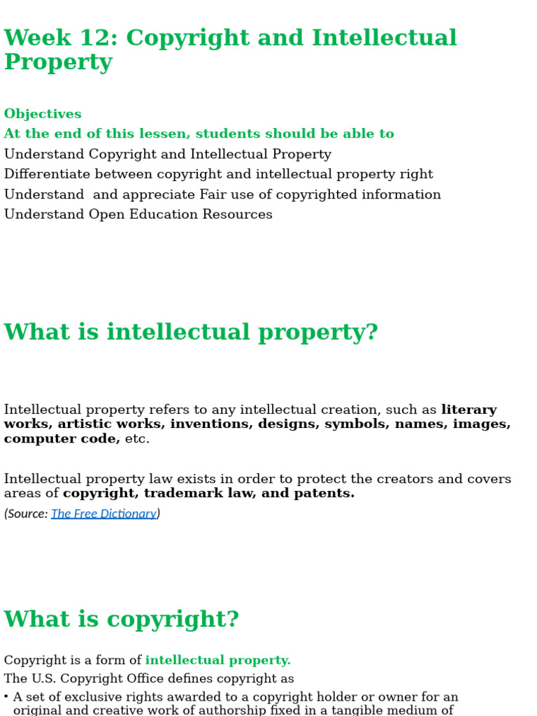 Copyright and Intellectual Property | PDF