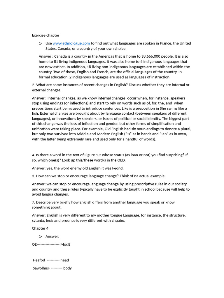 History of English Answer - Brito | PDF | English Language | Foreign Language Studies