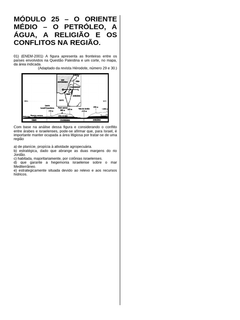 Módulo 25 - o Oriente Médio - o Petróleo, A Água, A Religião e Os ...