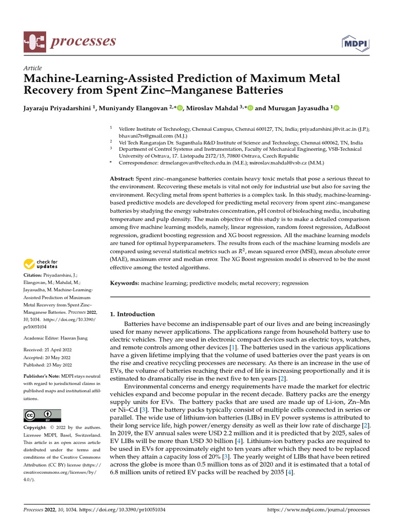 Machine-Learning-Assisted Prediction of Maximum Metal | PDF