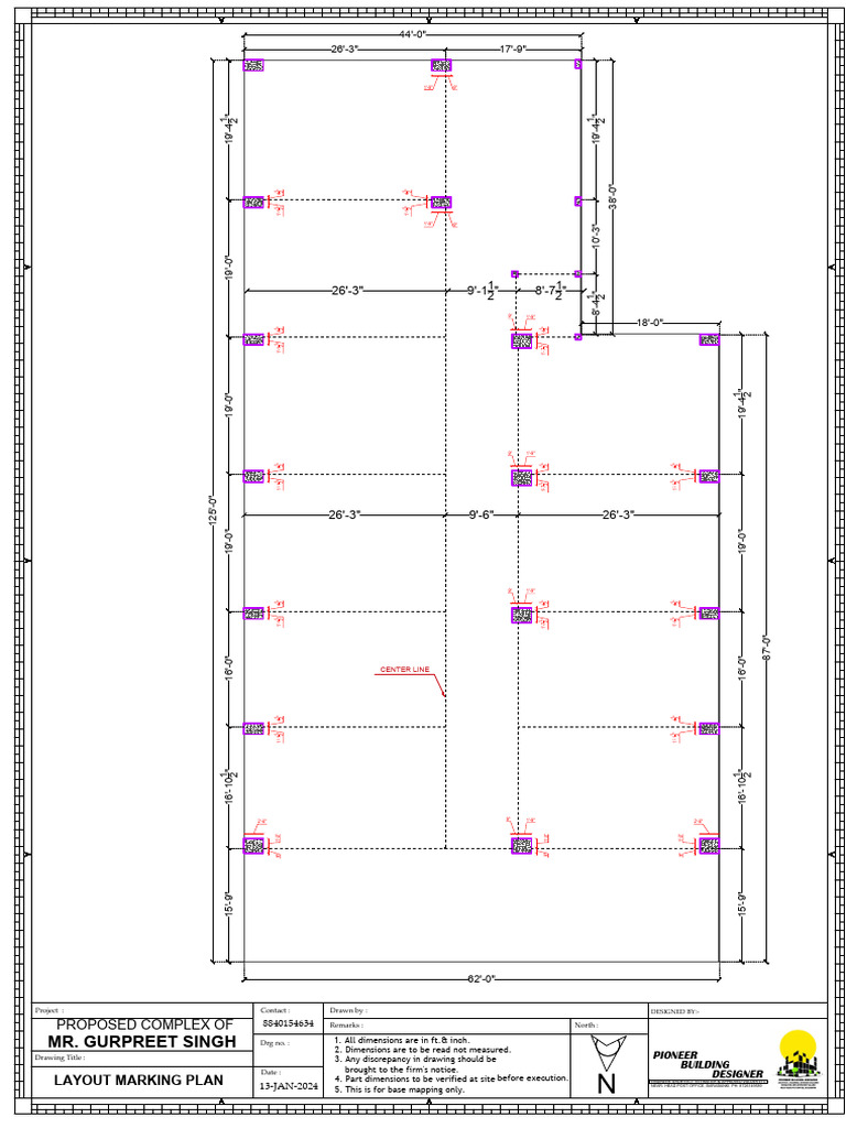 Mr. Gurupreet Singh Ji Layout Marking Plan | PDF