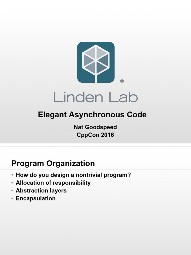 Elegant Asynchronous Code - Nat Goodspeed - CppCon 2016 | PDF