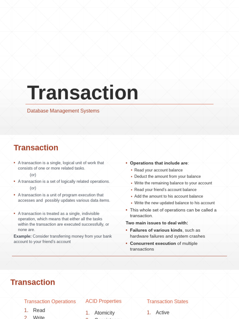 Transaction - DBMS | PDF