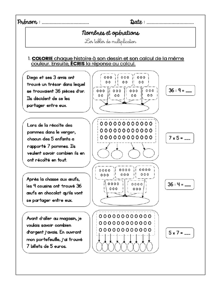 P3 - Nombres Et Opérations - Les Tables de Multiplication | PDF