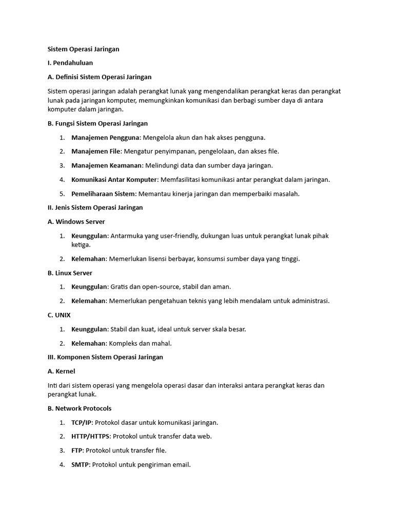 Sistem Operasi Jaringan XI TKJ | PDF