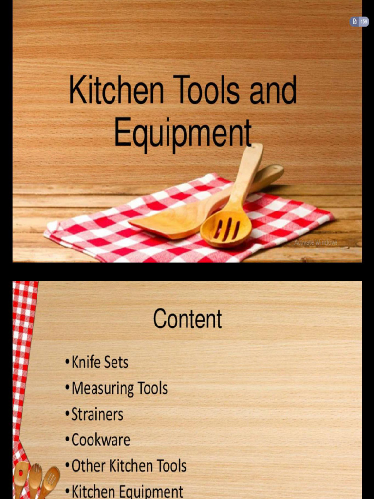 Grade 8 Lesson 1 in TLE (Kitchen Tools and Equipment) | PDF