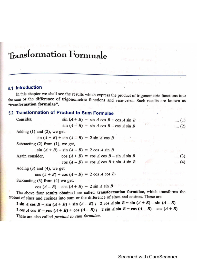 Trigonometry Formulae Derivations | PDF